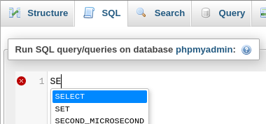 Analyzed statement's error not shown immediately · Issue #18389 · phpmyadmin/phpmyadmin · GitHub