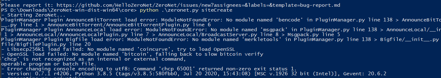 Unhandled exception: ModuleNotFoundError: No module named 'msgpack' · Issue #2620 · HelloZeroNet ...
