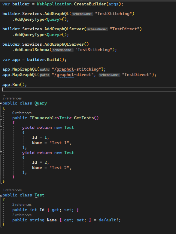 Local stitching nullify the results if an IEnumerable/IQueryable is returned from the stitched ...