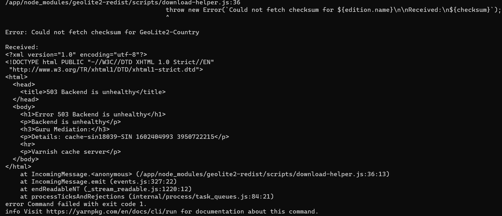 Error on : Could not fetch checksum for GeoLite2-Country · Issue #291 · umami-software/umami ...