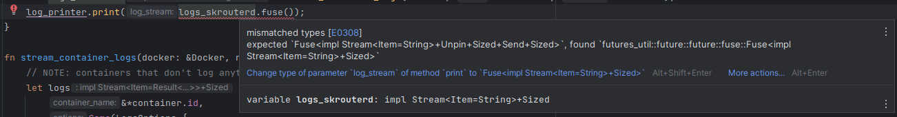 Mismatched types error on a valid code, expected `Fuse ` · Issue #10363 · intellij-rust/intellij ...