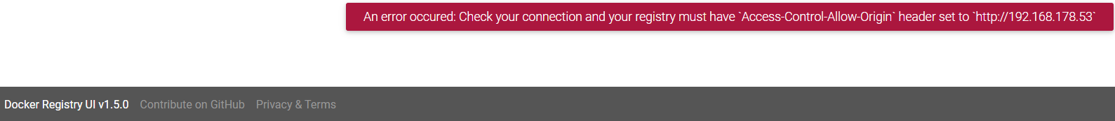 An Error Occured Check Your Connection And Your Registry Must Have `access Control Allow Origin