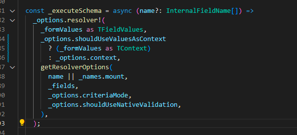 Context in yup resolver is passed to yup schema but when submitHandler is called, the errors are ...