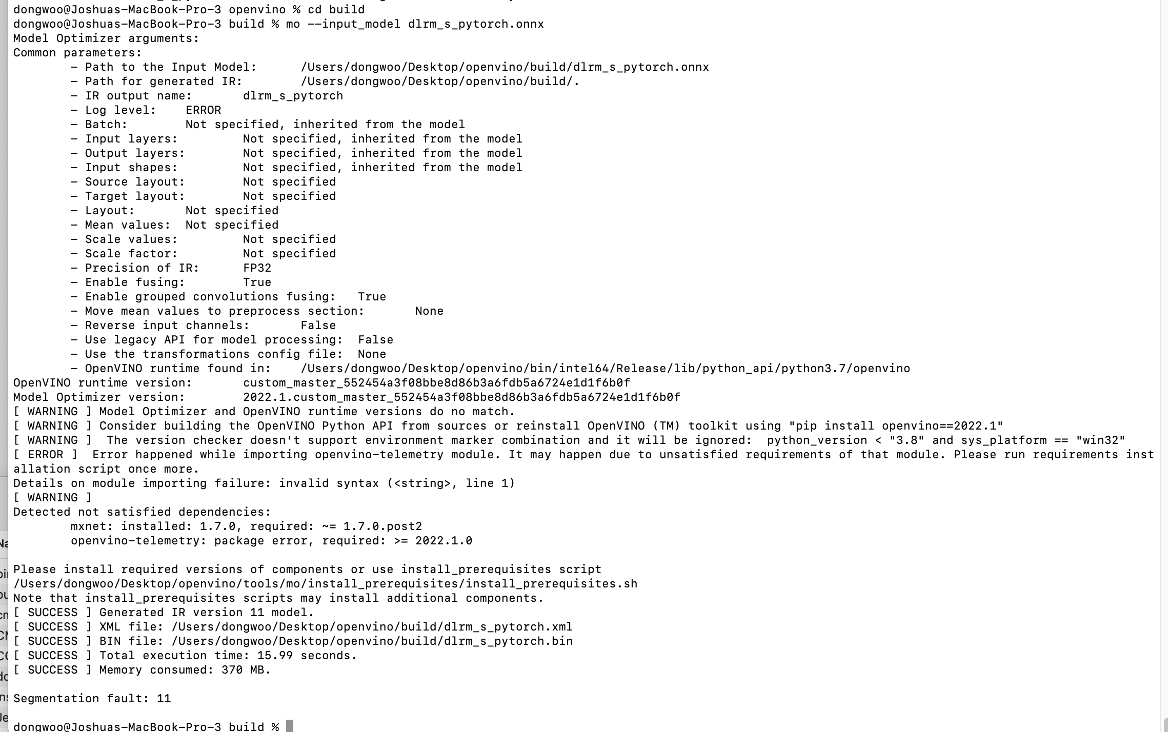Converting DLRM (Onnx) to Intermediate Representation Format (IR) · Issue #9787 ...