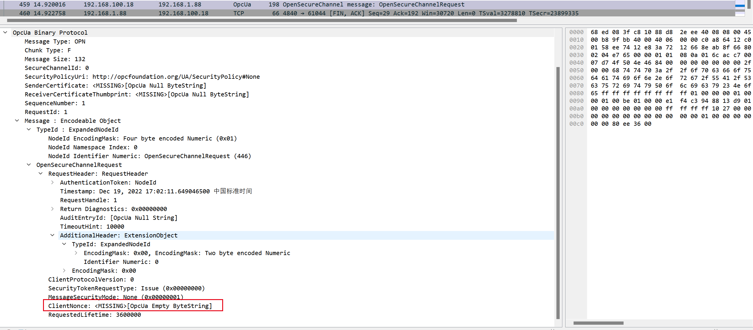 OpenSecureChannelRequest return readChunk EOF · Issue #625 · gopcua/opcua · GitHub