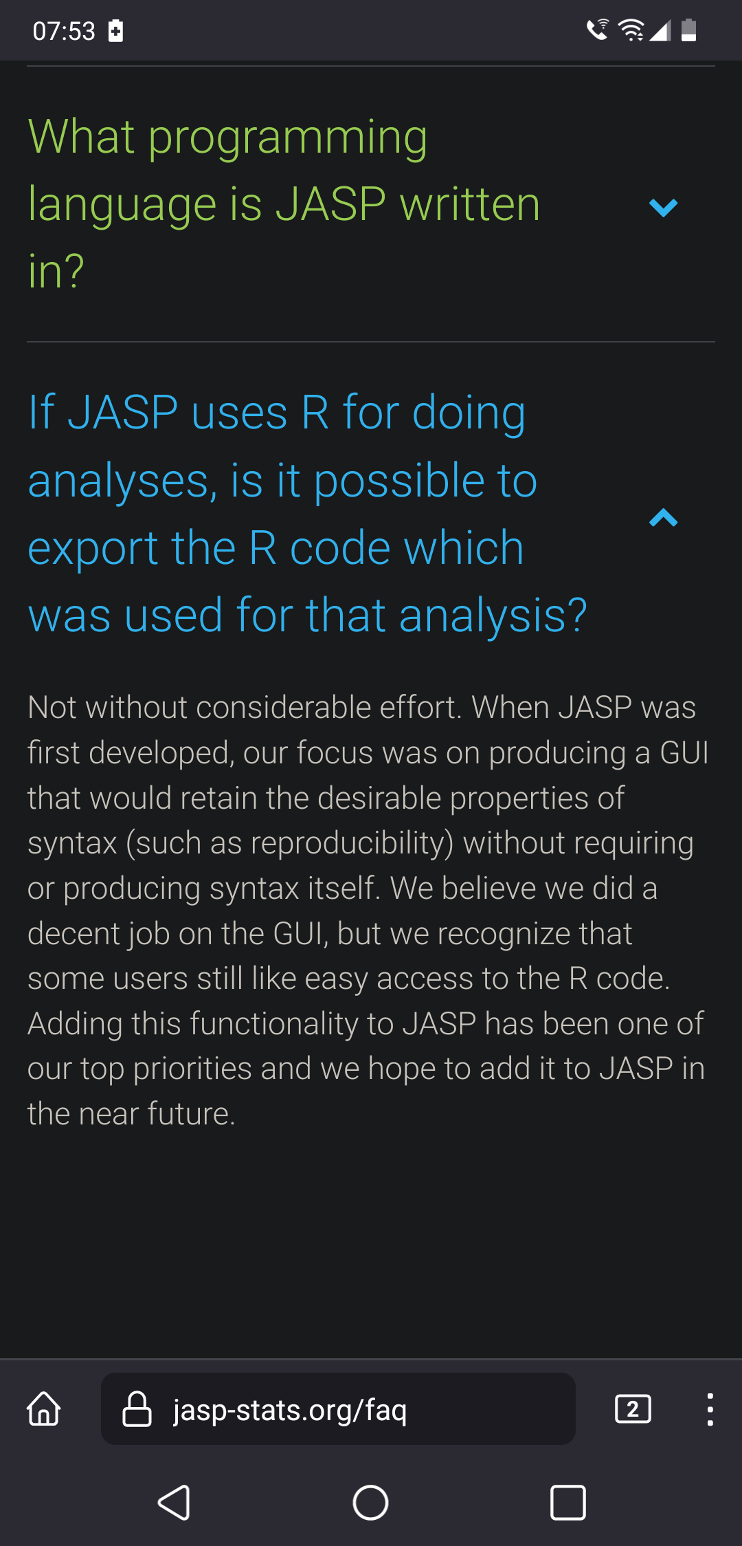update FAQ to reflect sytax mode · Issue #1998 · jasp-stats/jasp-issues · GitHub