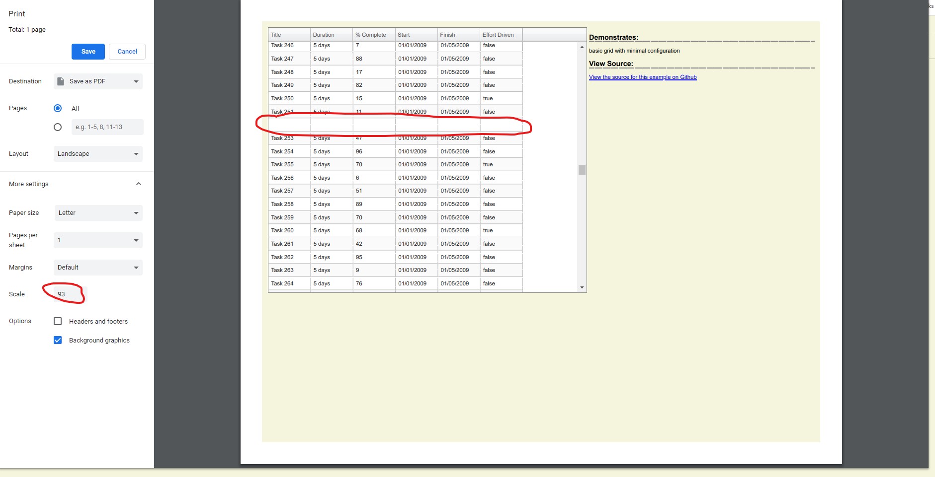 Chrome > Print > Save as PDF sometimes renders blank or shifted rows · Issue #368 · 6pac ...