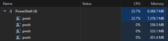 Extension Terminal Session Memory Leak When Having Local Powershell Module Folder In Workspace