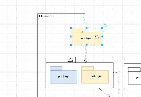 UML package diagram template and UML 2.5 model shapes not styling ...