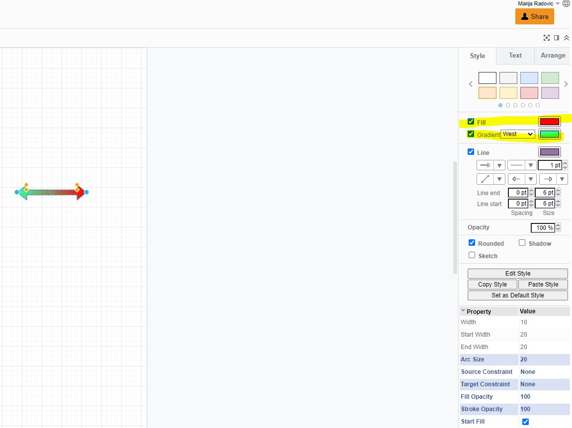 Add 2 colors for double arrows · Issue #1345 · jgraph/drawio · GitHub