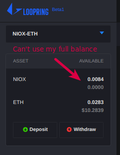 NIOX balance disappeared and is blocked for new trades · Issue #202 · Loopring/dexwebapp · GitHub