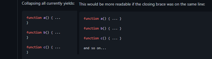[folding] Collapse ending brace to the same line · Issue #128023 ...