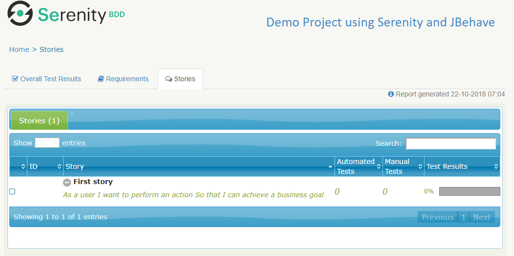 Generating test results for 0 tests: when developing reports in Jbehave ...