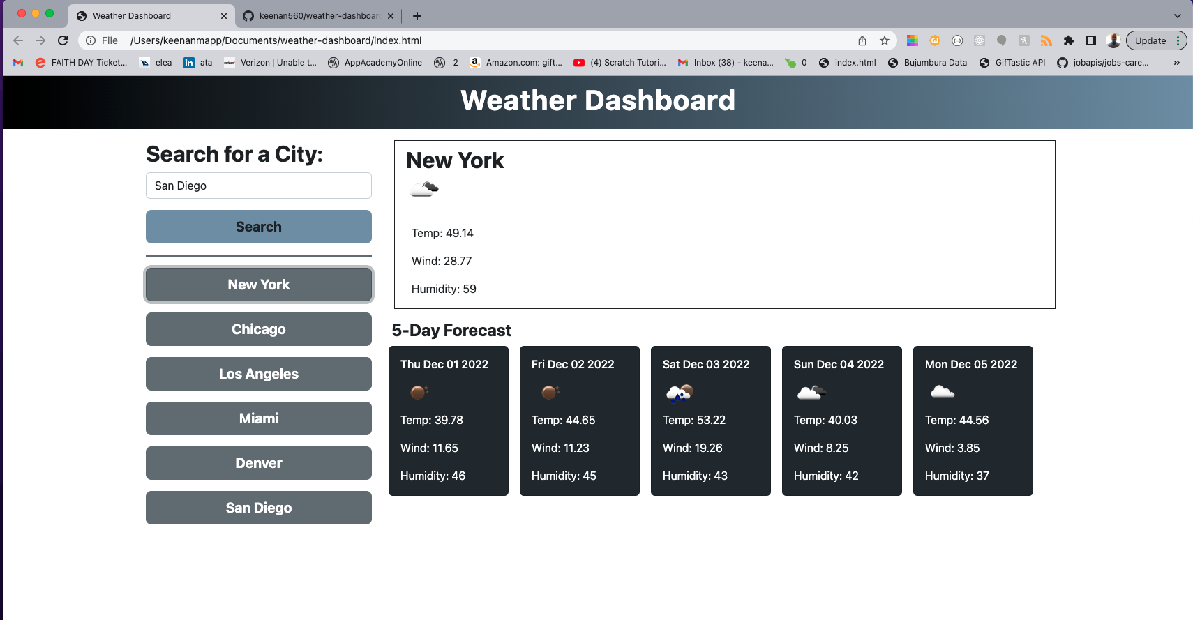 GitHub - keenan560/weather-dashboard