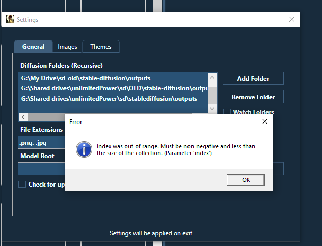 Error when deleting a source of images · Issue #25 · RupertAvery/DiffusionToolkit · GitHub