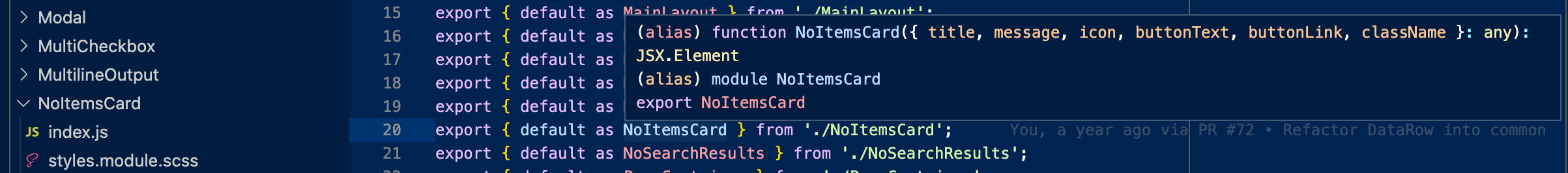 Intellisense doesn't extract export details from JSX files · Issue #125752 · microsoft/vscode ...