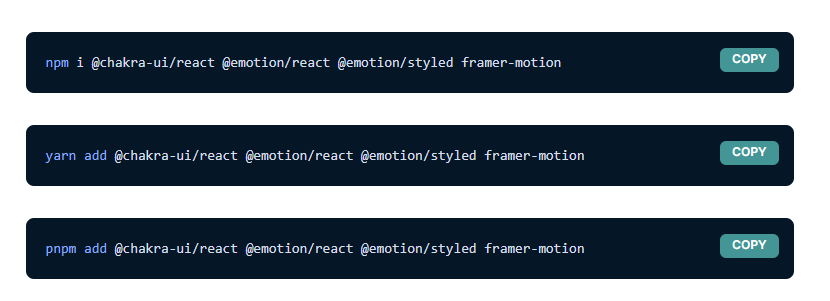Add tabs for different package managers in Getting Started page · Issue ... Add tabs for different package managers in Getting Started page · Issue ...