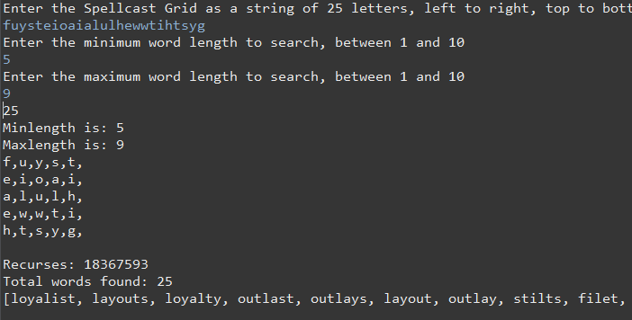 GitHub - DannyMatlob/Spellcast-Solver: A program to return the longest possible words in a given ...