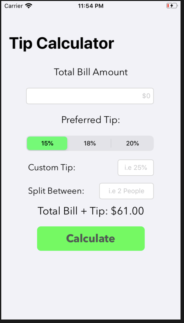 GitHub - XhoanaK/tipCalculator