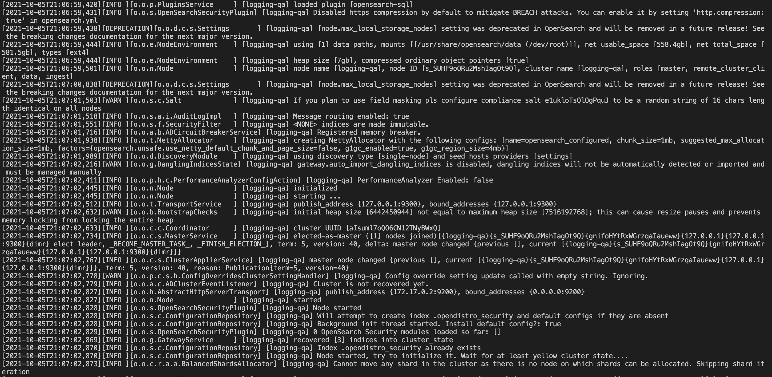 Bug Accessdeniedexception Usrshareopensearchdatanodes · Issue 845 · Opensearch Project 