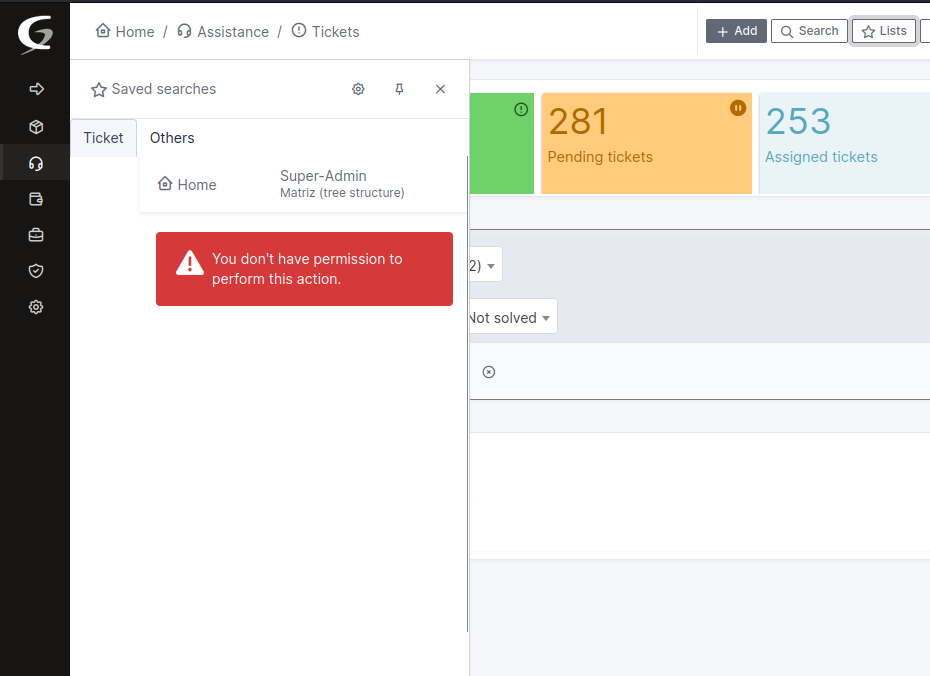 Super Admin Permission Issue With Saved Searchs · Issue 12751 · Glpi Projectglpi · Github 