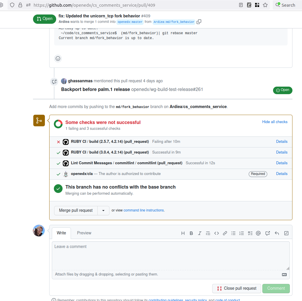 [GH Request] I was erroneously granted maintainer access to cs_comments_service · Issue #727 ...