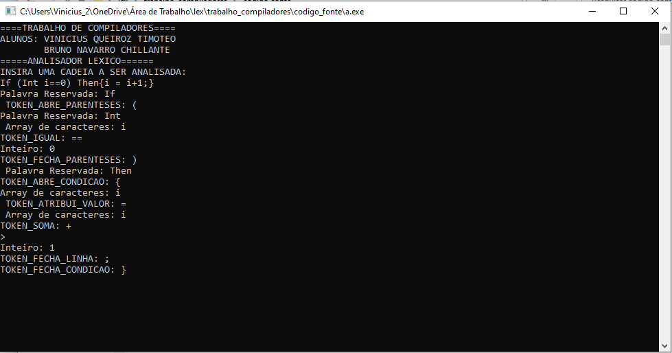 GitHub - XamrohT/trabalho_compiladores: trabalho realizado para a disciplina de compiladores