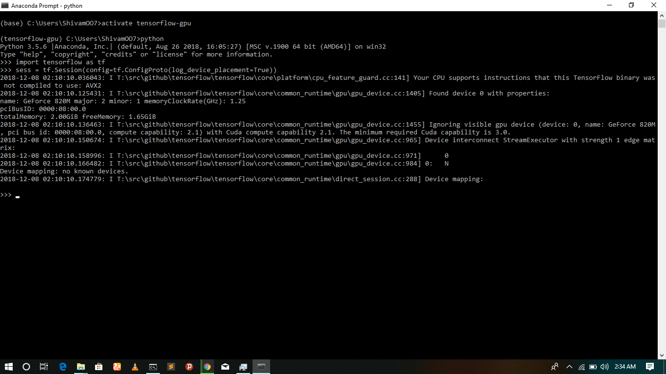 Device mapping: no known device tensorflow-gpu Windows 10 · Issue #24227 · tensorflow/tensorflow ...