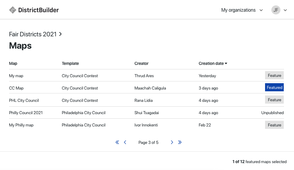 Organization administrators should not be able to set unpublished maps as featured · Issue #635 ...