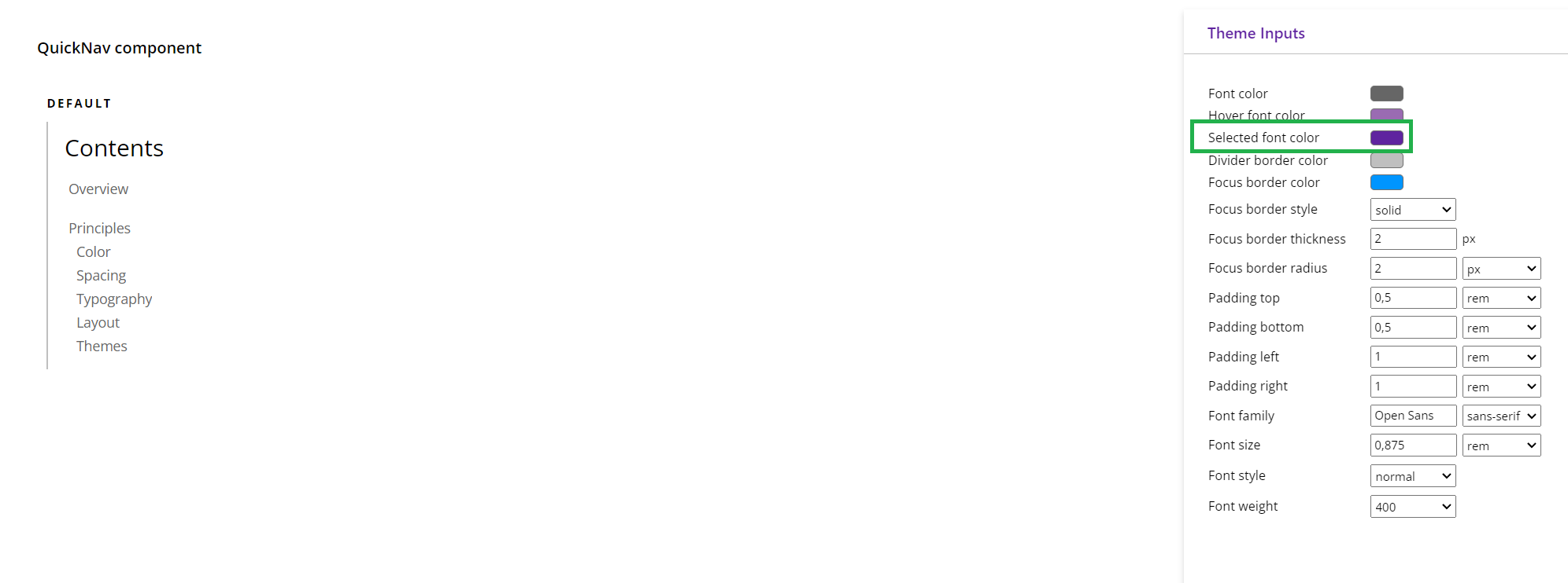 Added default theme inputs in theme page for quicknav by Lisa159 · Pull Request #1397 · dxc ...