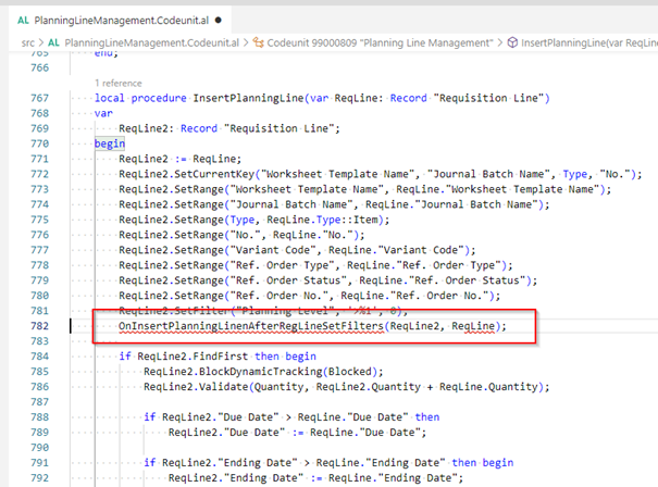 New Event After The Setfilter In Function Insertplanningline In Codeunit 99000809 Planning Line 