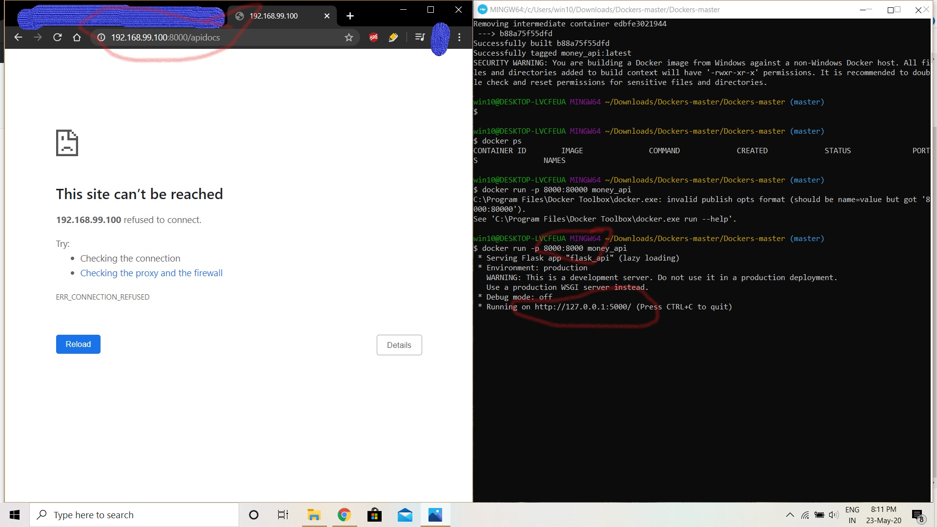 Issue with running the docker(PORT) · Issue #6839 · docker/for-win · GitHub
