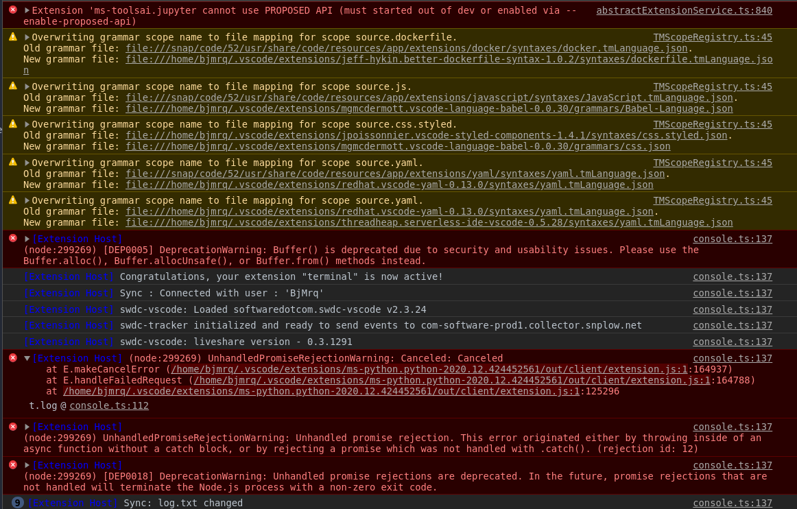 Using python interactiv "Run Cell" result in Extension Host terminated unexpectedly · Issue ...