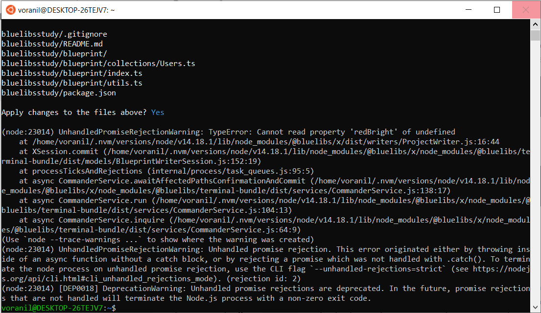 X fails while generating a new project · Issue #81 · bluelibs/bluelibs · GitHub