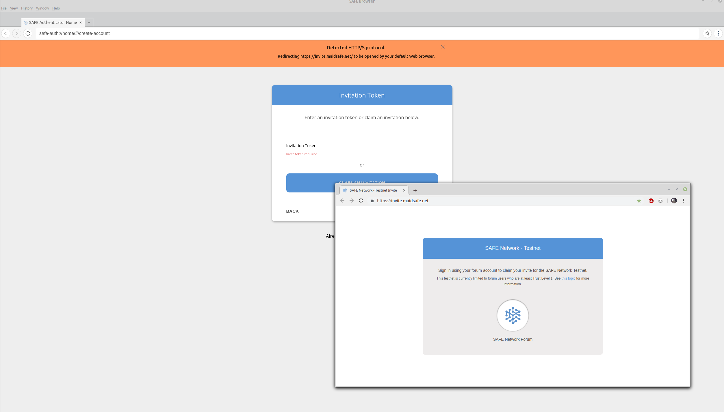 Claim invitation causes multiple clearnet tabs to open. · Issue #539 · maidsafe/sn_browser · GitHub