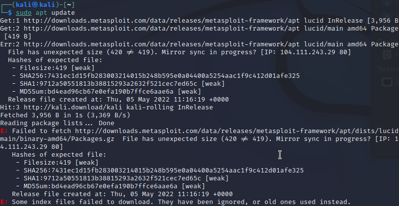 Cant Update Metasploit I Think Server Is Leaked · Issue 16534 · Rapid7 Metasploit Framework