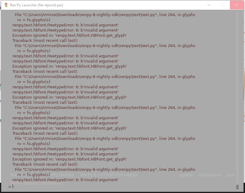 Massive Lag And Freeze When Opening The Console In Last Nightly · Issue 4905 · Renpyrenpy · Github 
