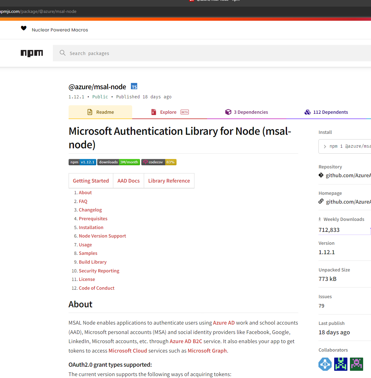 Azure Msal Node Missing Readme Md · Issue 5121 · Azuread Microsoft Authentication Library For