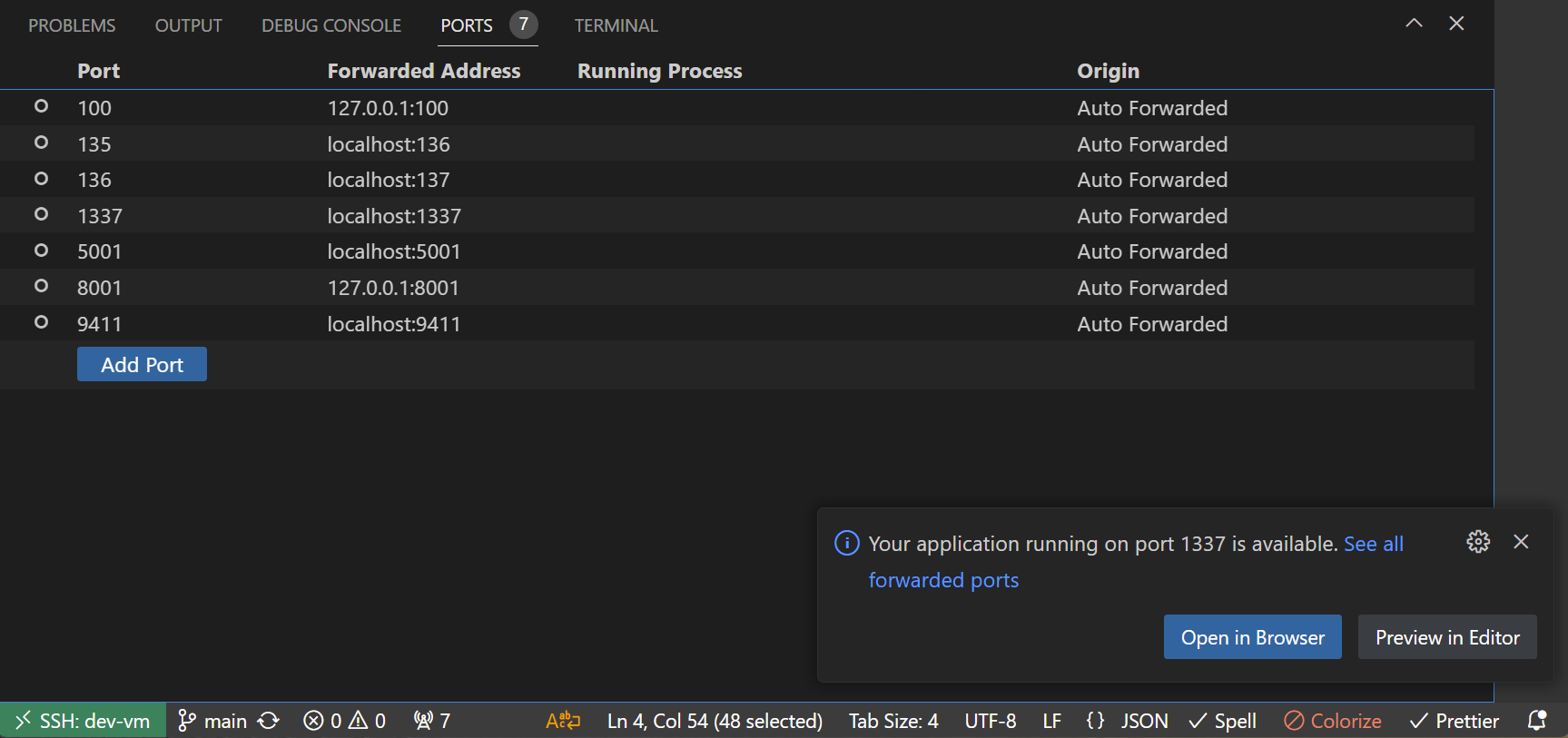 Output of localhost URLs in terminal creates unwanted port forwarding ...