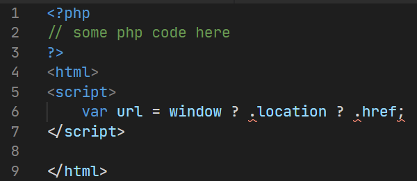 Optional chaining operator in script tags gets broken apart · Issue #1447 · bmewburn/vscode ...