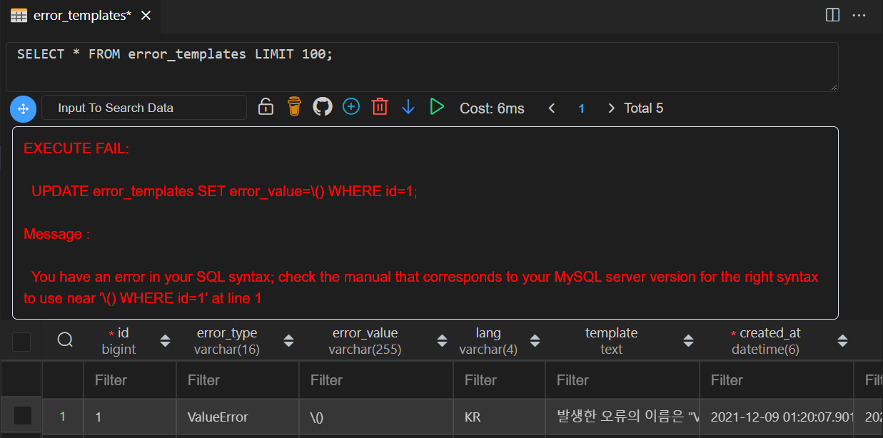 [bug] Update String Column As Failed · Issue 411 · Cweijan Vscode Database Client · Github