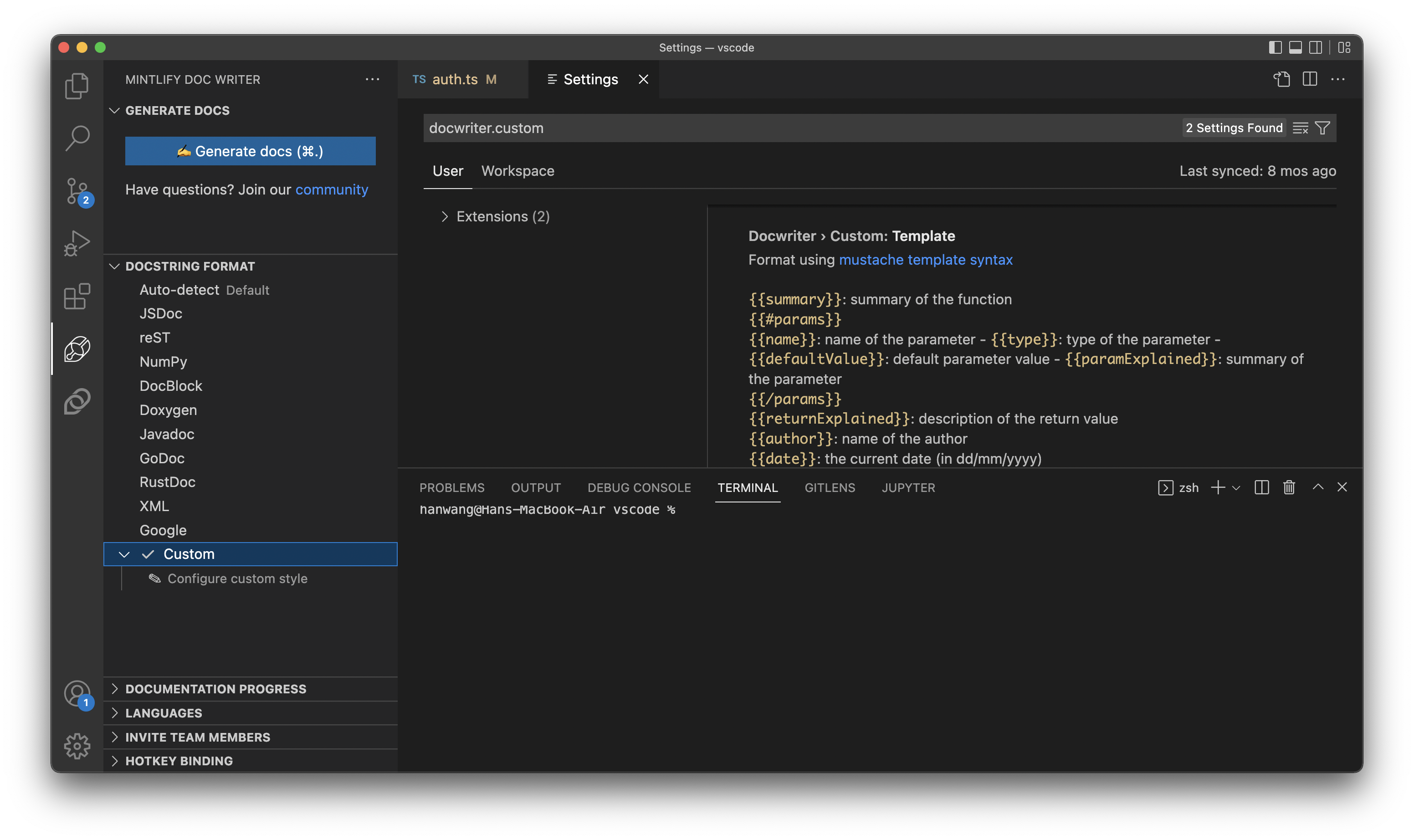 [Feature Question] Is there any way to change doxygen style? · Issue #63 · mintlify/writer · GitHub