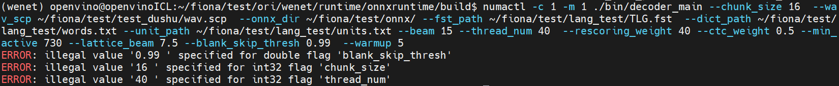 Illegal value of gflags define options · Issue #1675 · wenet-e2e/wenet · GitHub