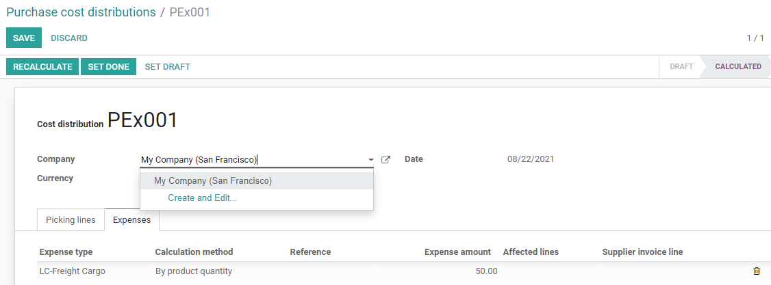 Error using OCA / purchase-workflow - Purchase landed costs - Alternative option · Issue #1248 ...