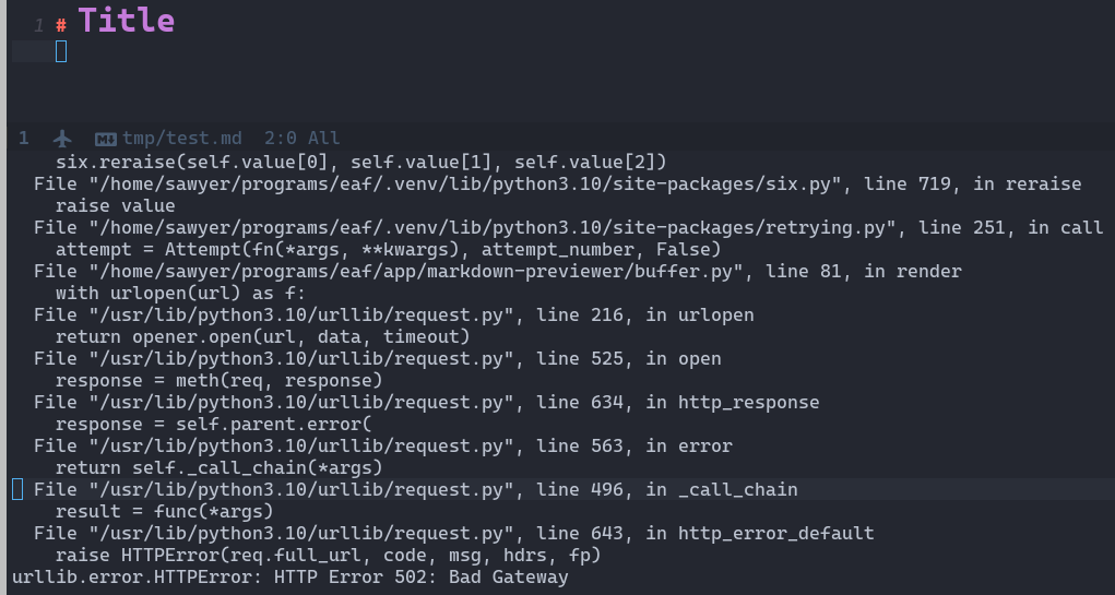 Eaf Markdown And Eaf Terminal Failed With Error 502 Bad Gateway · Issue 1086 · Emacs Eaf