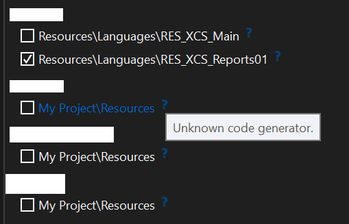 Unknown code generator · Issue #556 · dotnet/ResXResourceManager · GitHub