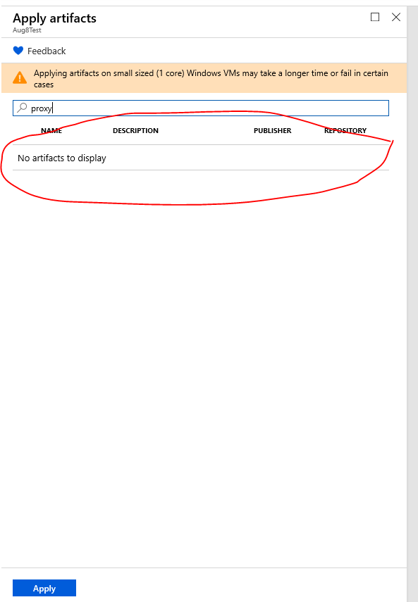 While Creating Vm Add Proxy File Missing In Add Artifacts Page · Issue 549 · Azureazure 