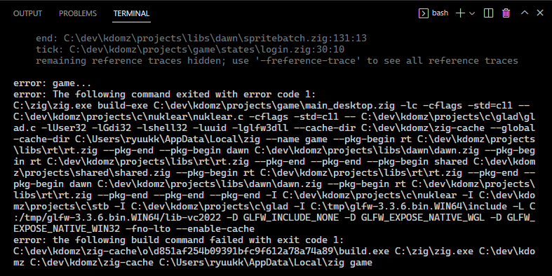 Use Case Zig Build On The Command Line Without Having To Scroll Up To Find The Compile Errors 
