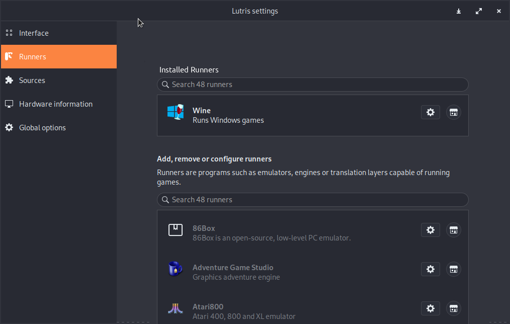 ux: improve runners list · Issue #4902 · lutris/lutris · GitHub