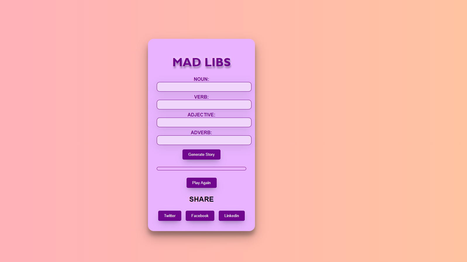 Mad story generator JS · Issue #113 · sadanandpai/frontend-mini-challenges · GitHub